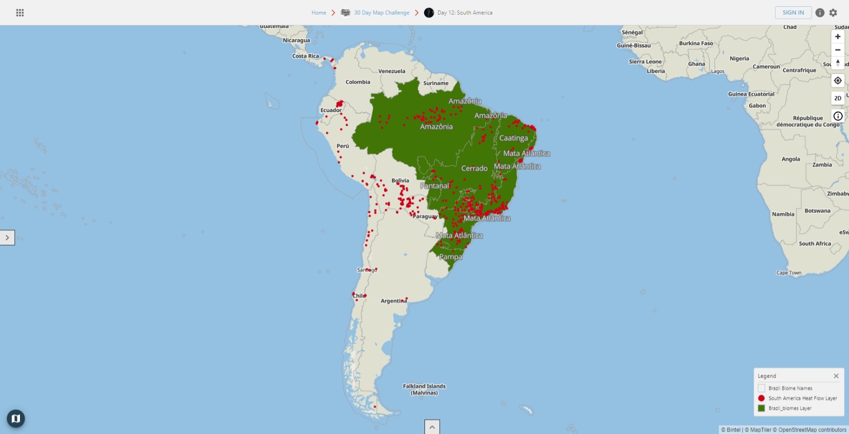 #30daymapchallenge Day 12: South America